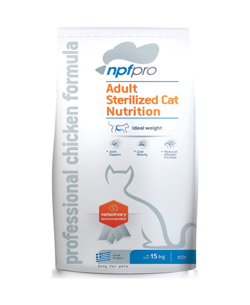 Νιτσιάκος NPF Pro Ξηρά Τροφή Για Ενήλικες Στειρωμένες Γάτες Με Ψάρι 15kg - Pet Wild Store